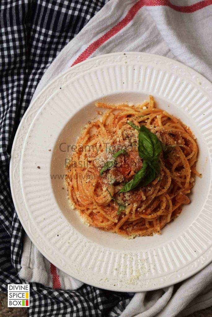 Creamy Tomato Basil Capellini Pasta – Divine Spice Box