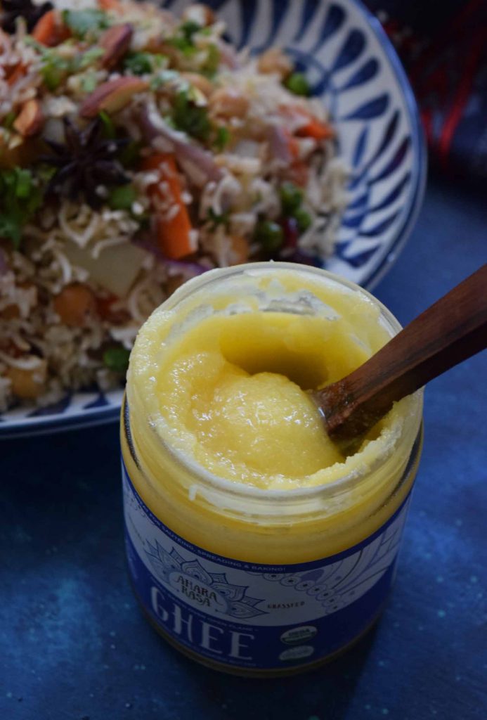Chickpea vegetable pilaf + Ahara Rasa Ghee review – Divine Spice Box